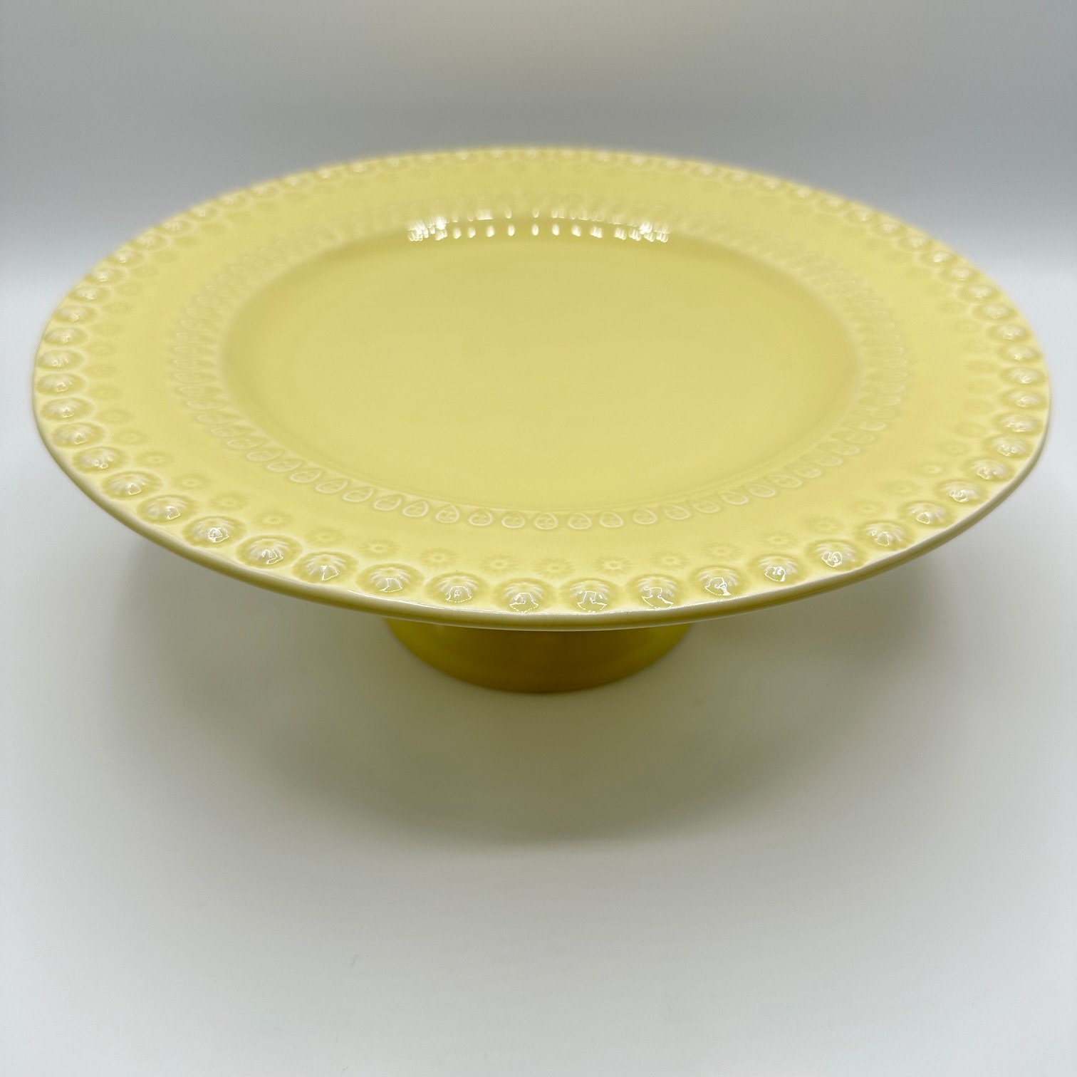 Bordallo Pinheiro - Fantasia (fantasy) 11 Inch Yellow Cake Stand / Cake ...