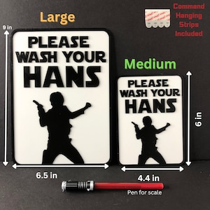 Wash Your Hans Star Wars Bathroom Sign | Funny Dad Joke Decor - Etsy