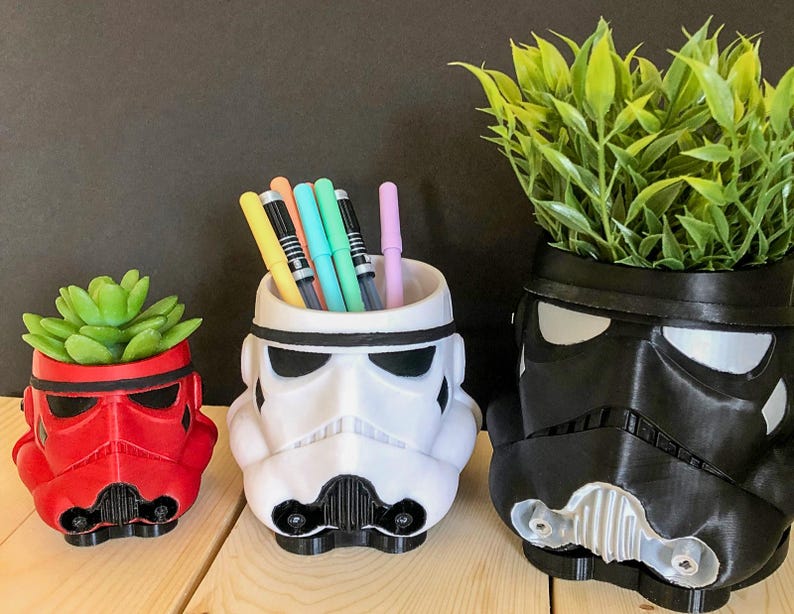 Stormtrooper Planter or Penholder | Star Wars Inspired Desk Decor ...