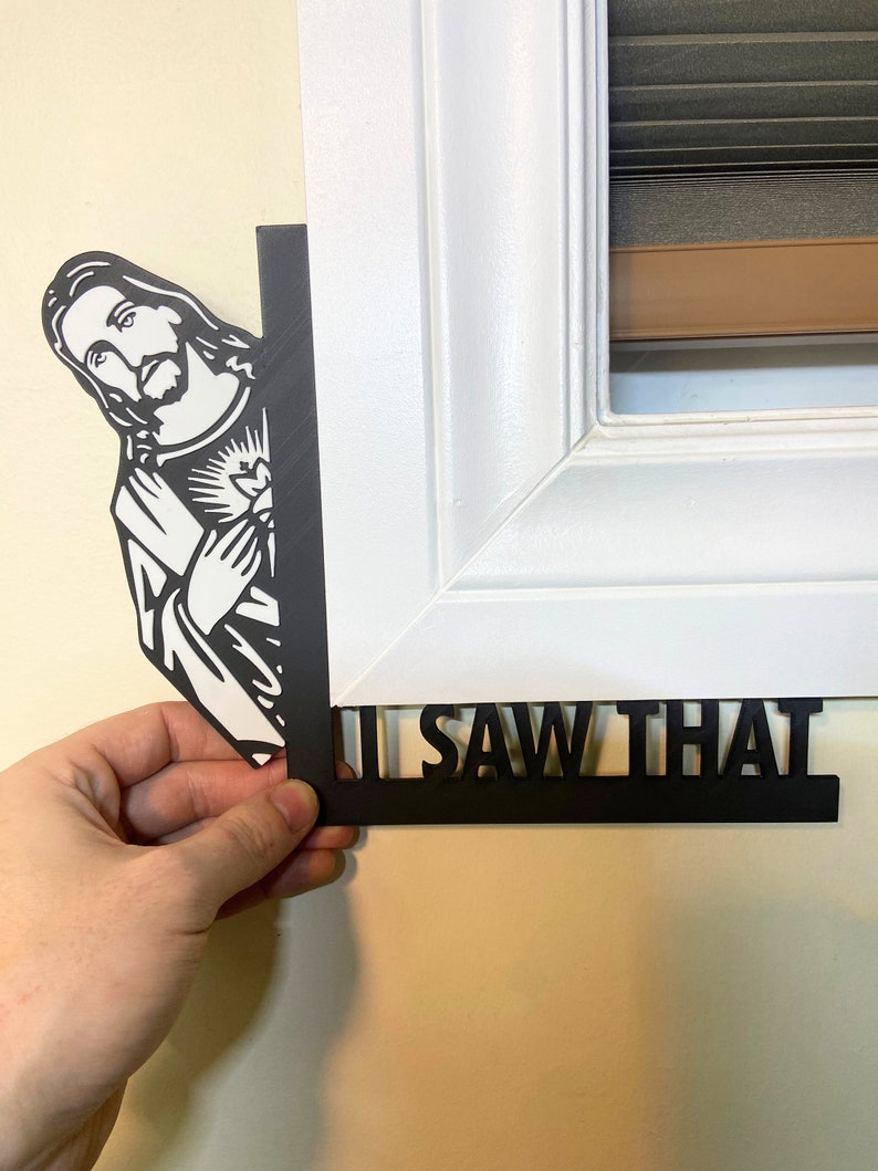 I Saw That Jesus Door Corner Sign | Christian Gag Gift - Etsy UK