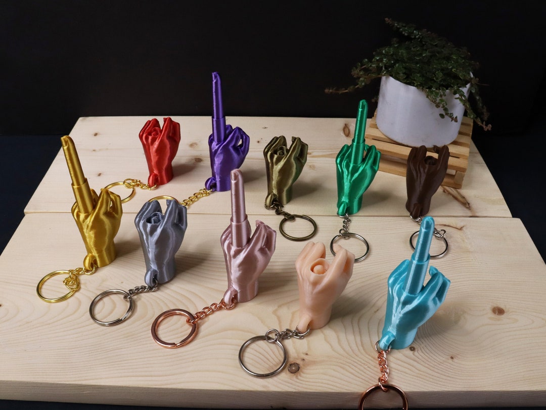 Middle Finger Keychain Fidget Toy Customizable - Etsy