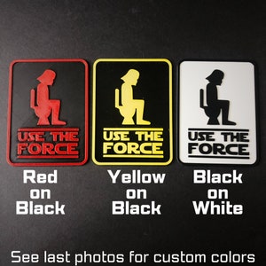 Use the Force Bathroom Sign | Darth Vader | Bathroom Sign | Restroom ...