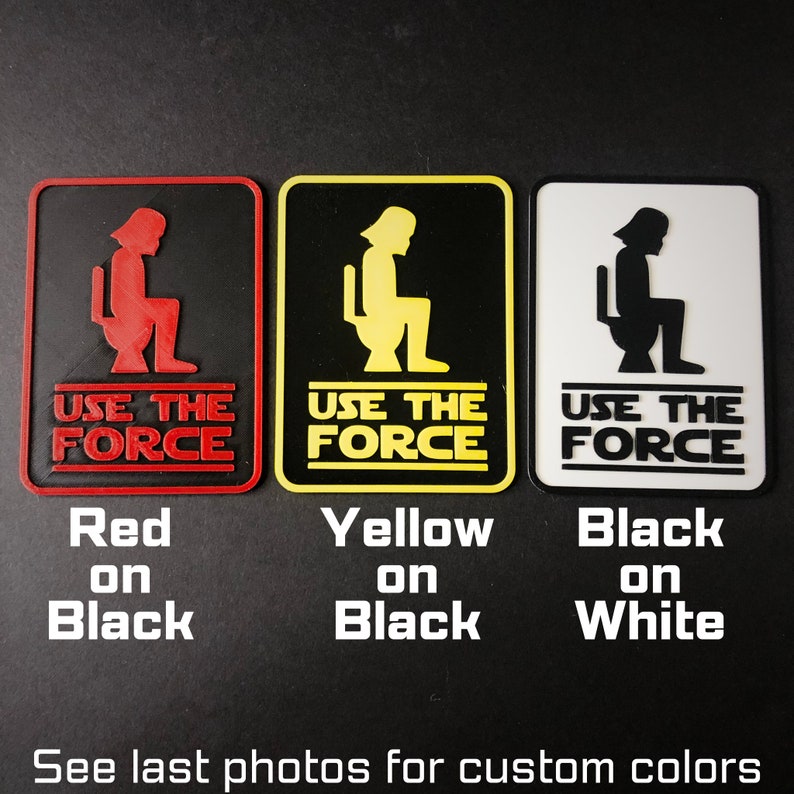 Use the Force Bathroom Sign Darth Vader Bathroom Sign - Etsy