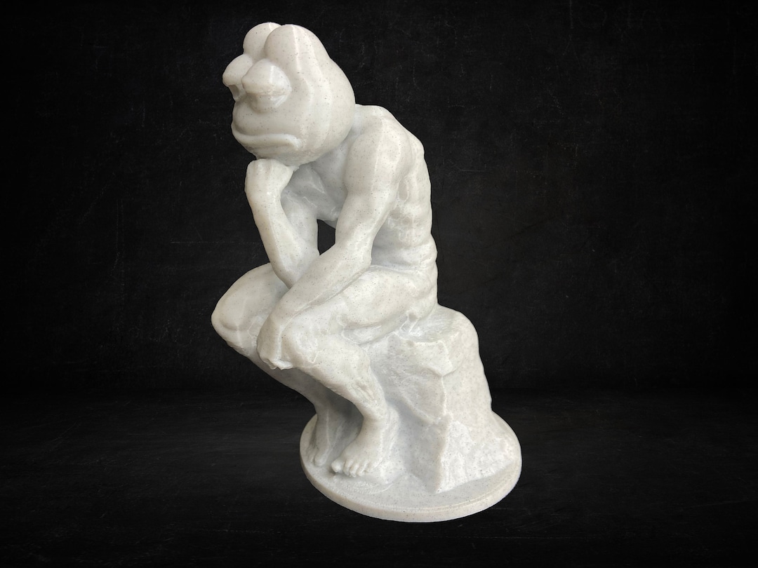 Thinking Pepe Statue | Marble-like PLA Meme Decor - Etsy