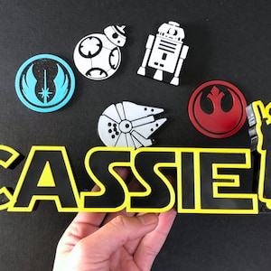 Customizable Name Tag - Star Wars Inspired | Star Wars Desk Name Plate ...