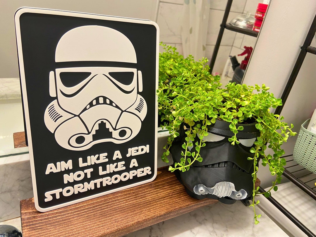 Aim Like a Jedi - Star Wars Bathroom Sign | Funny Star Wars Decor ...