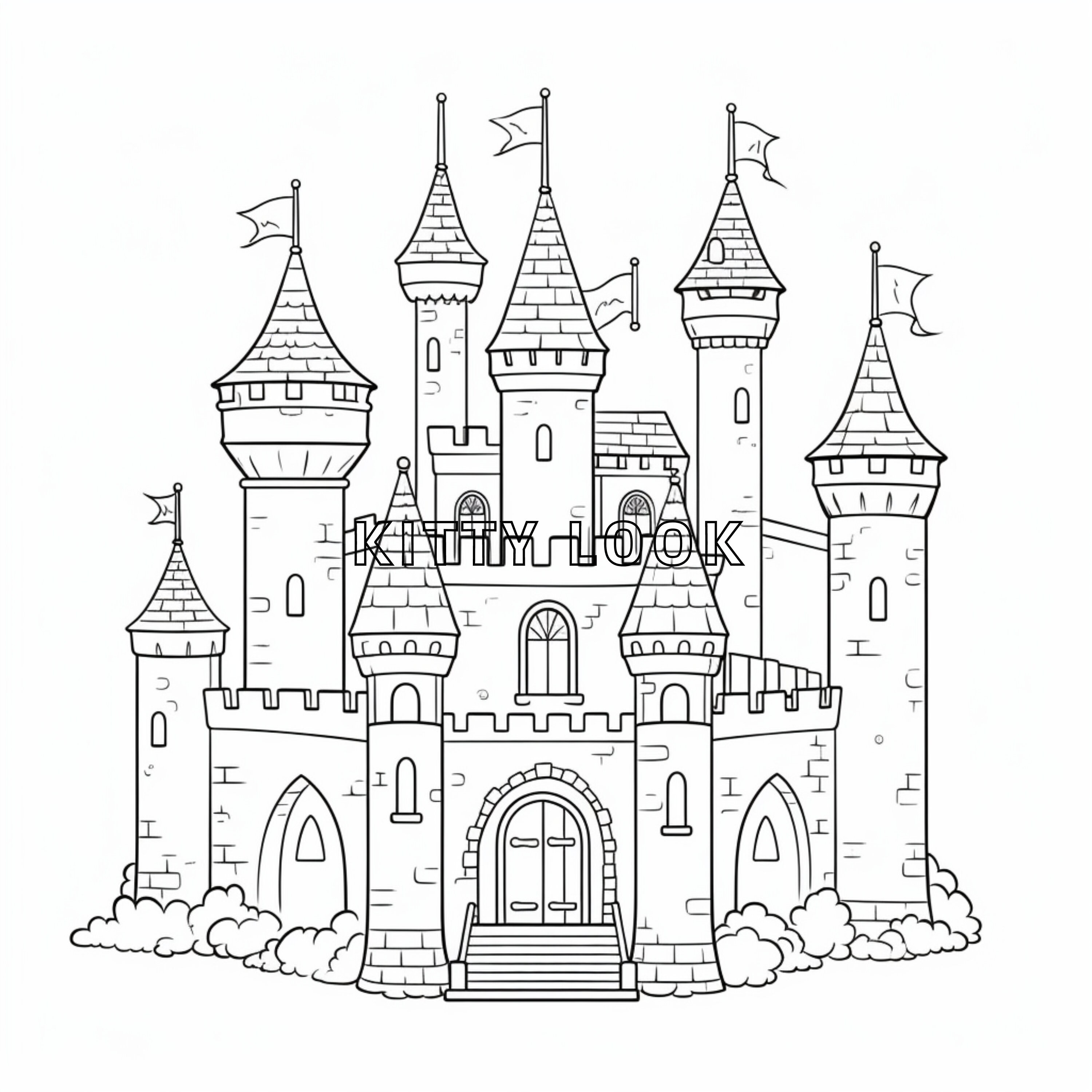 Disney World Castle Coloring Pages Walt Disney World Castle Drawing at ...