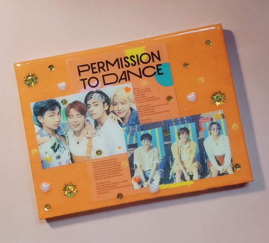 Bts Permission to Dance Collage Canvas - Resin Fanart - Bangtan ...