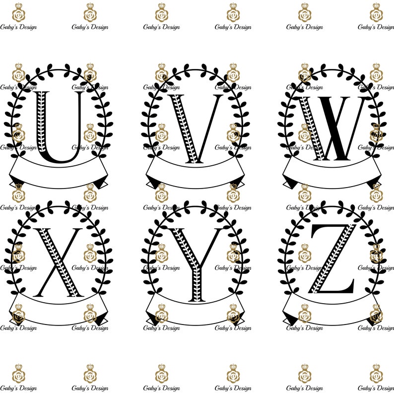 Monogram Font Svg, Font Monogram Svg Bundle, Floral Font Svg, Alphabet ...