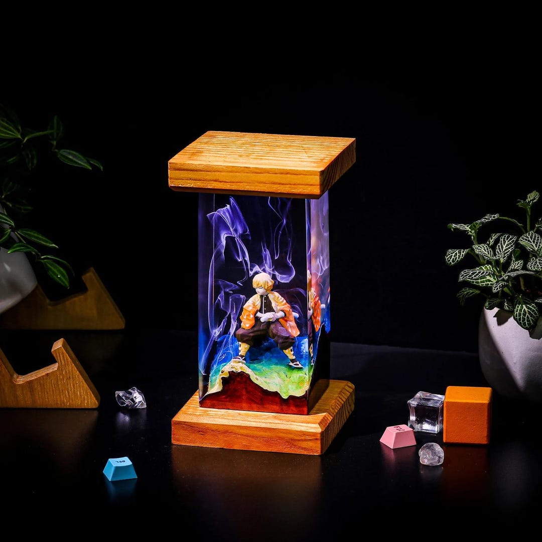 Zenitsu Resin Lamp Diorama | Demon Slayer Night Light | Anime Decor ...