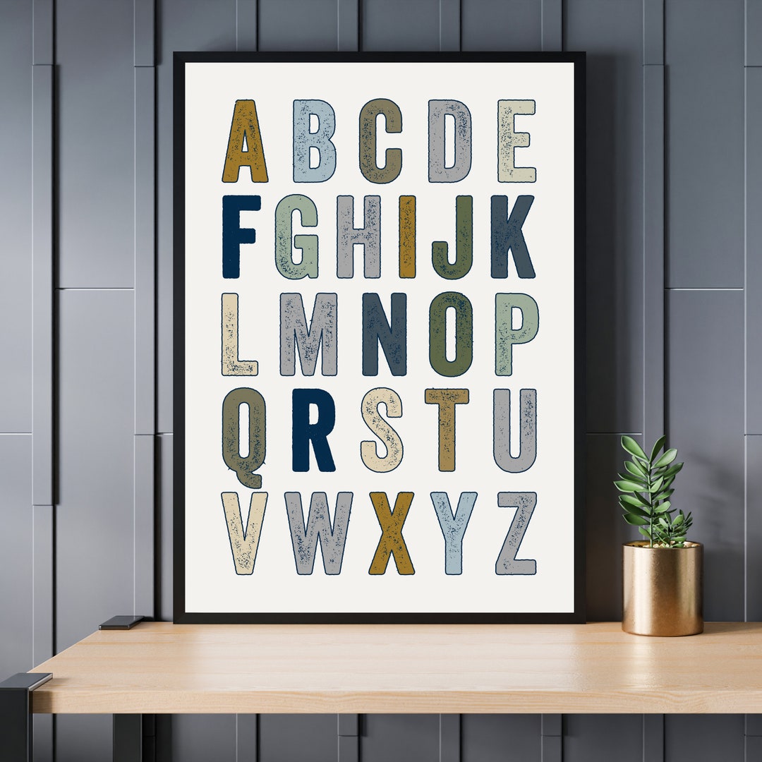 Educational Alphabet Letters Nursery Wall Décor, Teaching Instant ...