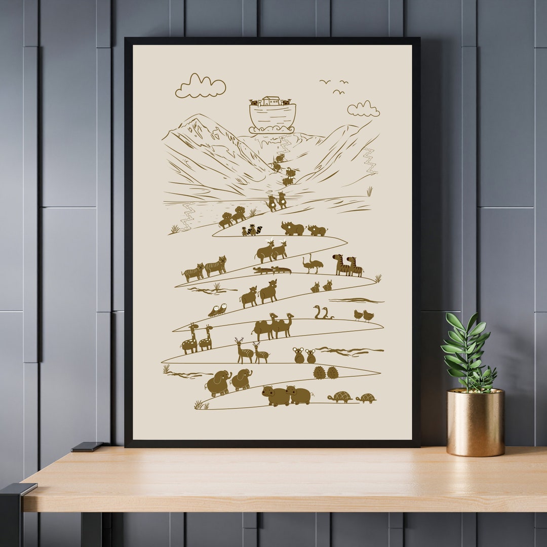 Noahs Ark Modern Christian Nursery Wall Décor Instant Download, Faith ...