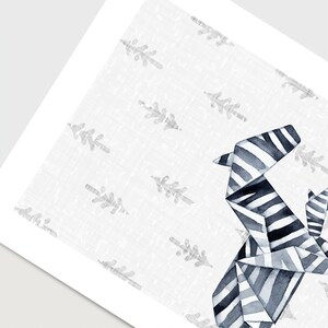 Zebra Origami Nursery Wall Decor Instant Digital Print, Neutral Baby ...