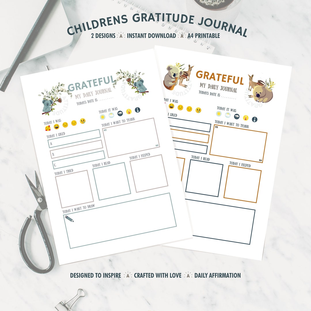 Childrens Kids Daily Gratitude Journal. Foster Gratitude & Create ...