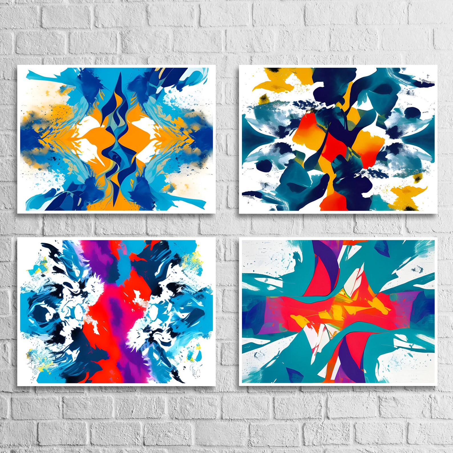 Alcohol Ink Art Set of Four Fluid Art Prints Abstract Wall Art ...