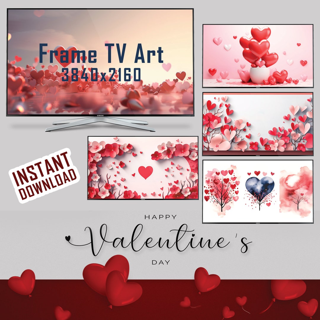 Valentine's Day Frame TV Art, Frame TV Love Art, Bundle of 7, Samsung ...