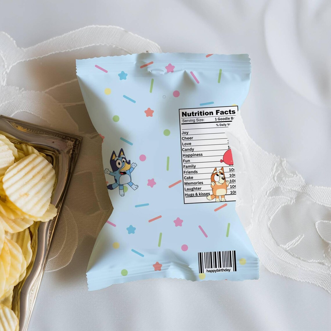 Bluey Chip Bag Label, Bluey Party Favors, Blue Dog Birthday Party ...