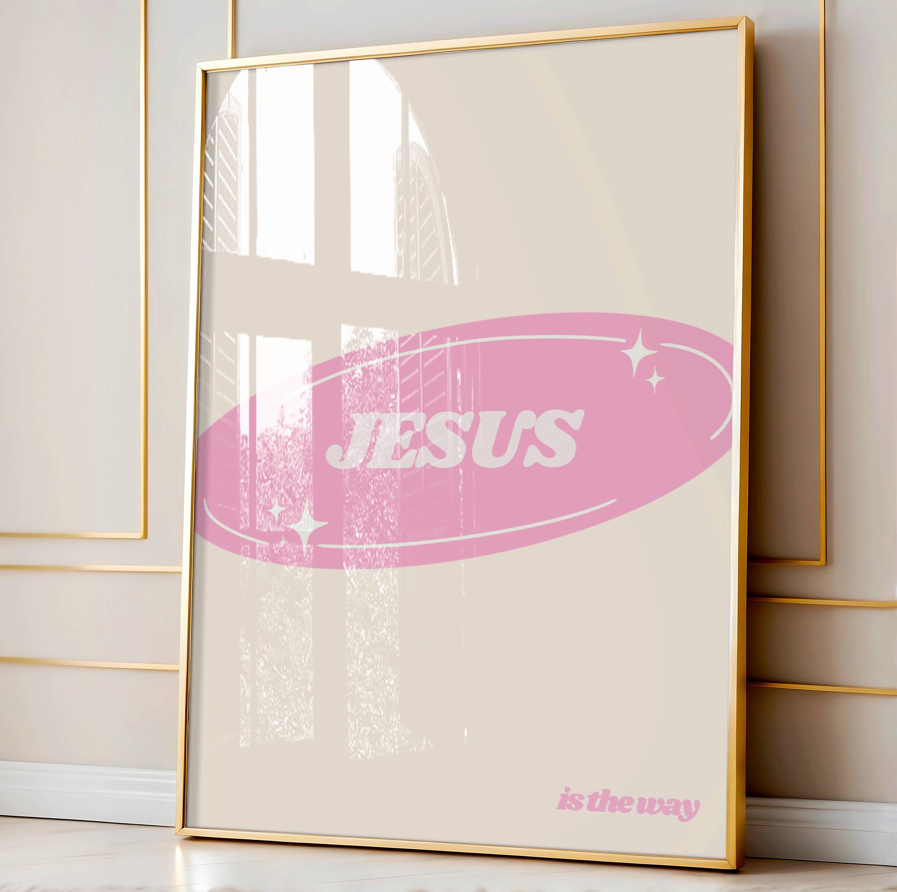 Jesus Christian Wall Art Print,pink Jesus Wall Print,instant Digital ...