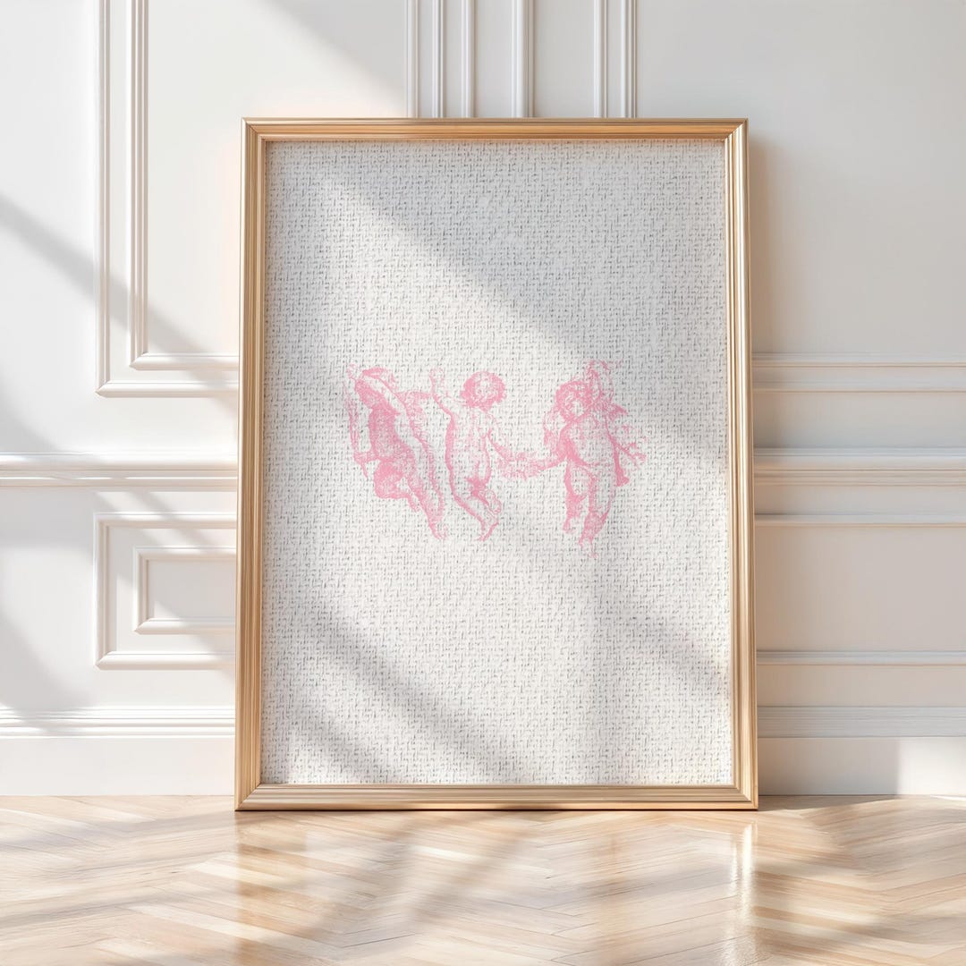 Pink Cherub Canvas Texture Print, Coquette Wall Art (PDF) - Etsy