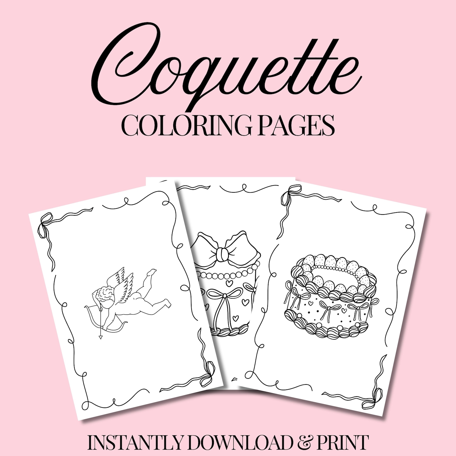 So Coquette Coloring Pages, Coquette Coloring Printables, Printable ...