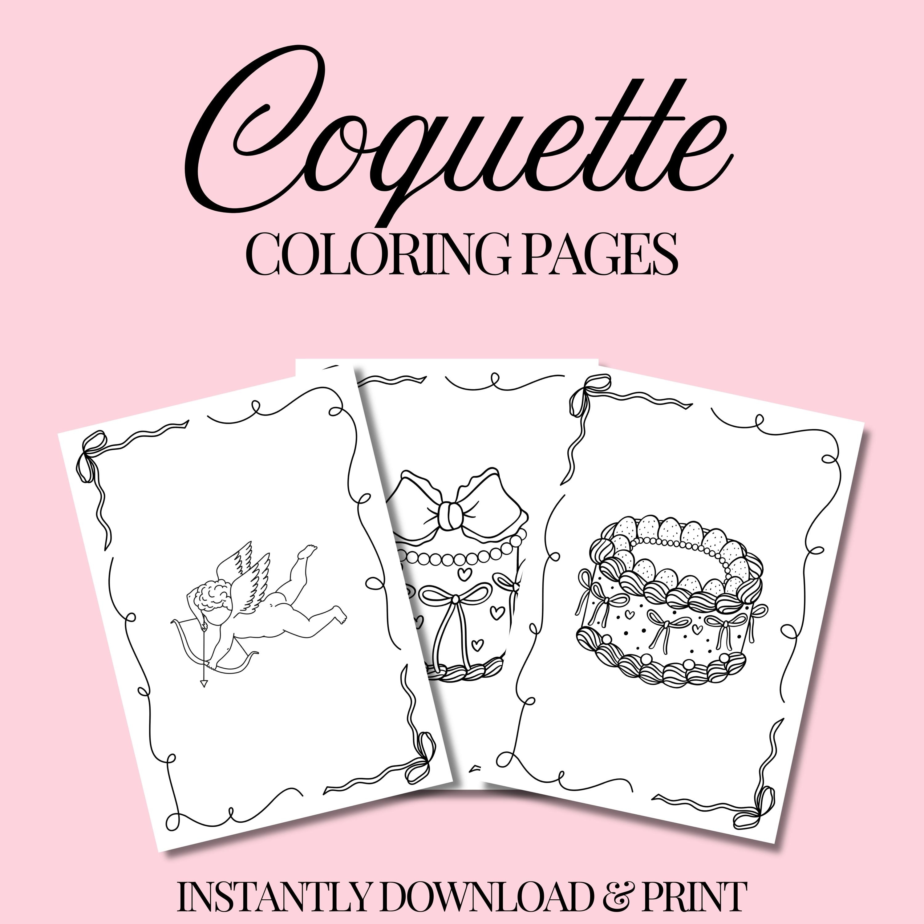 So Coquette Coloring Pages, Coquette Coloring Printables, Printable ...