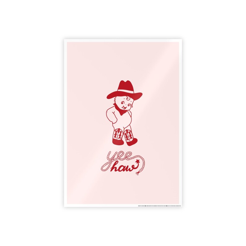Cowboy Kewpie Gloss Posters, Pink Kewpie Poster, Yee Haw Kewpie, Retro ...
