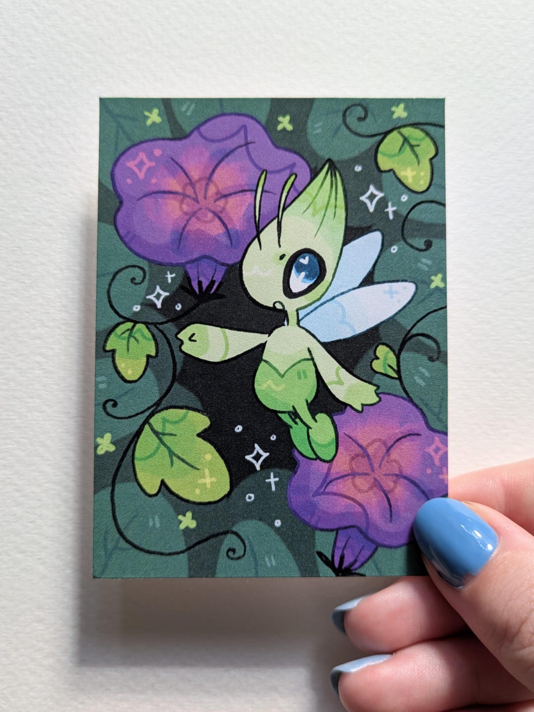 Celebi Pokemon Print | Illustration for Pokemon Binder - Etsy
