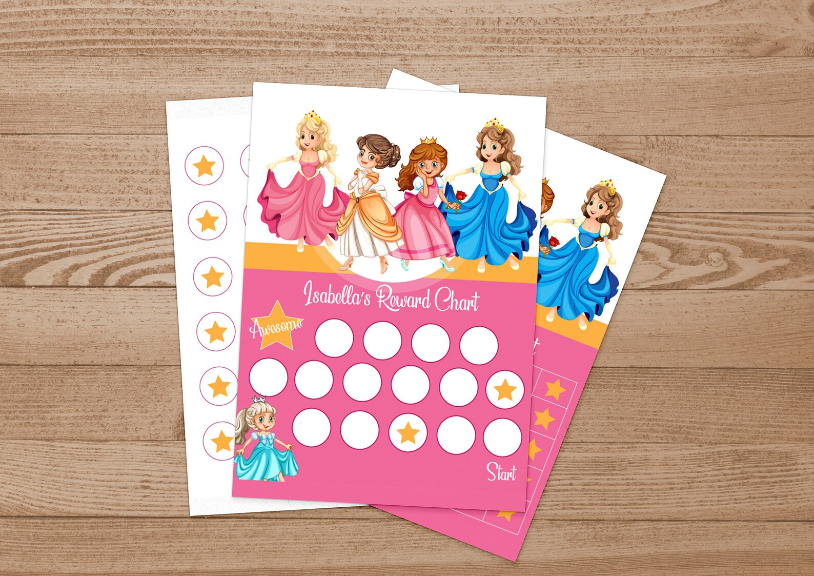 Disney Princess Reward Chart Disney Rewards Tracker Princess | Etsy
