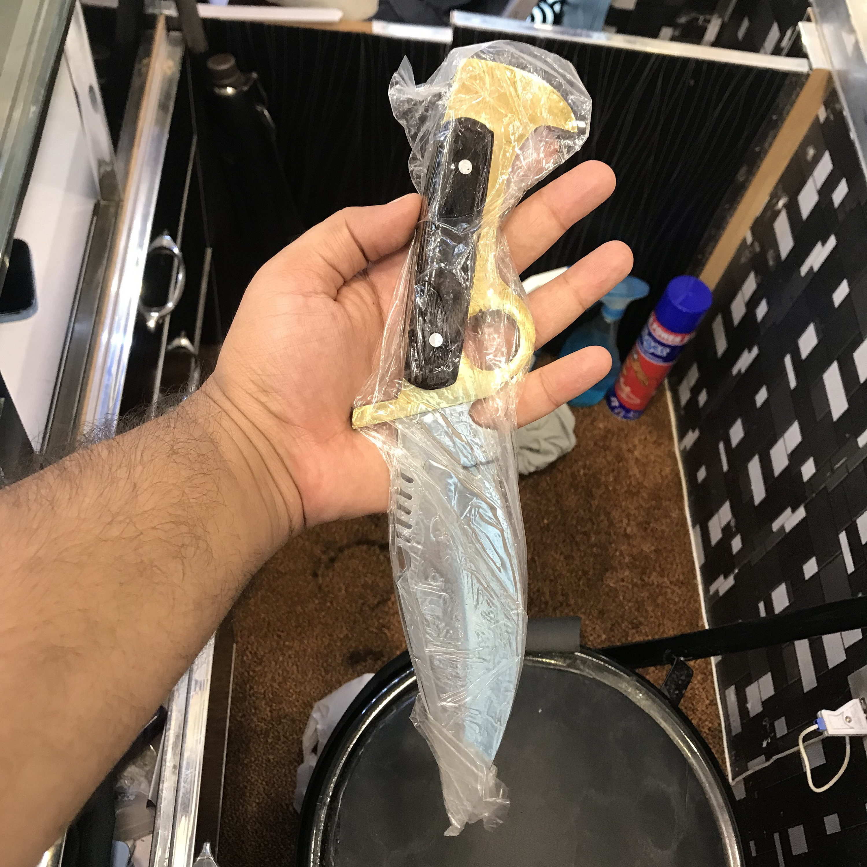 Daryl the Show 15 Inch Bowie Knife Brass Clip Handle Black Handle Knife ...