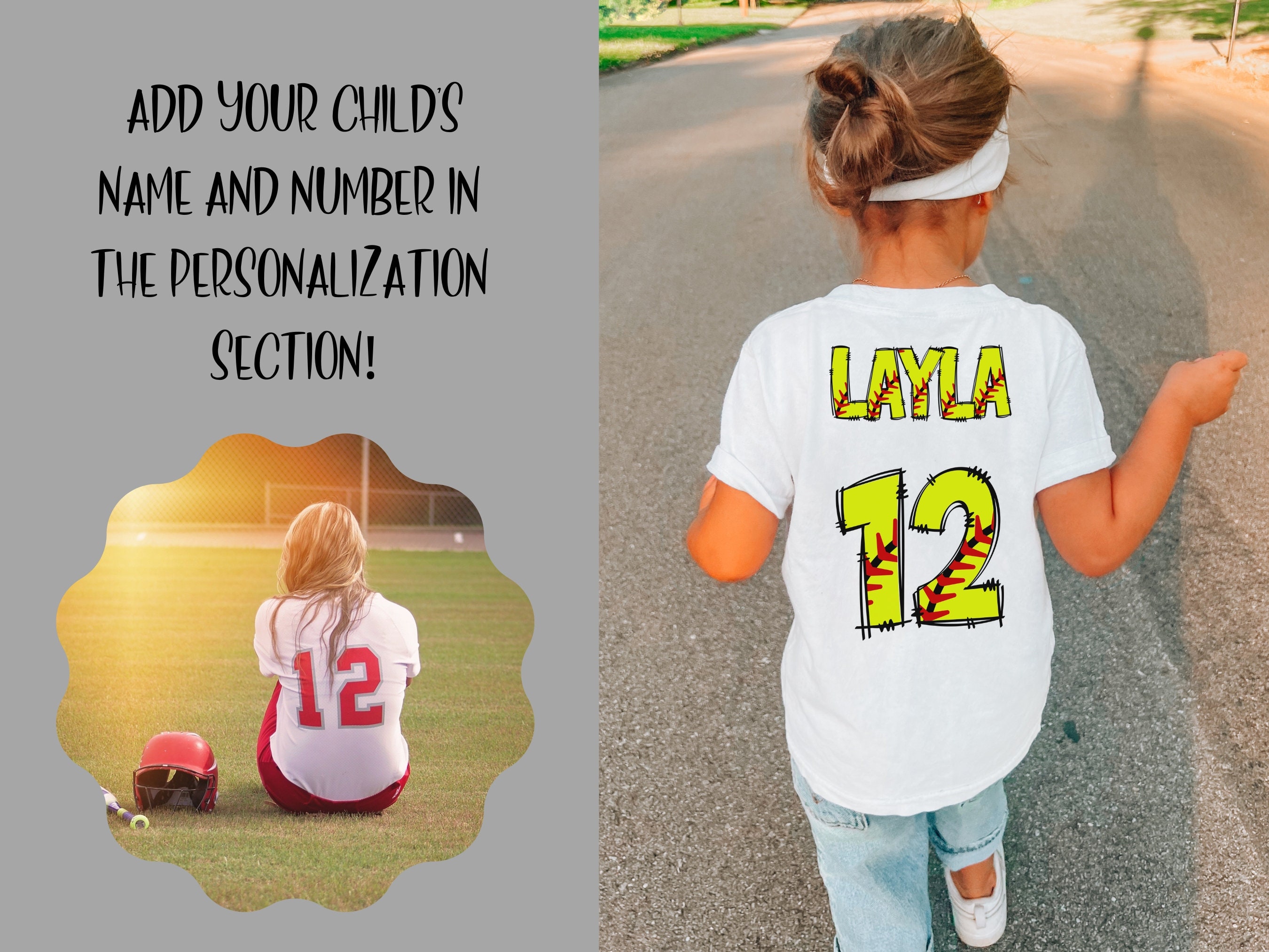 Personalized Softball Sister Shirt, Custom Name & Number T-shirt ...