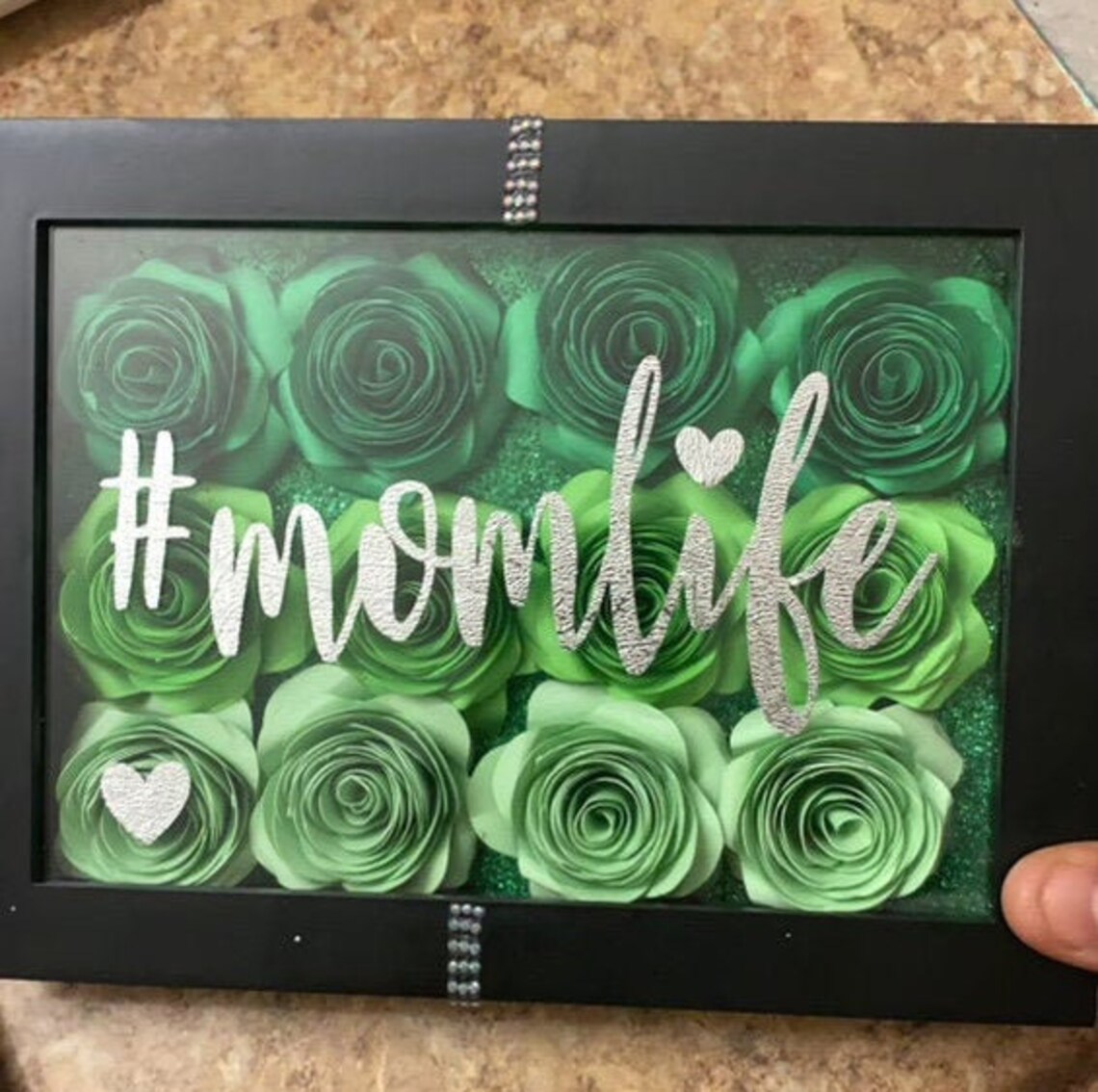 Custom Hand Made Flower Shadow With Picture and Name - Etsy