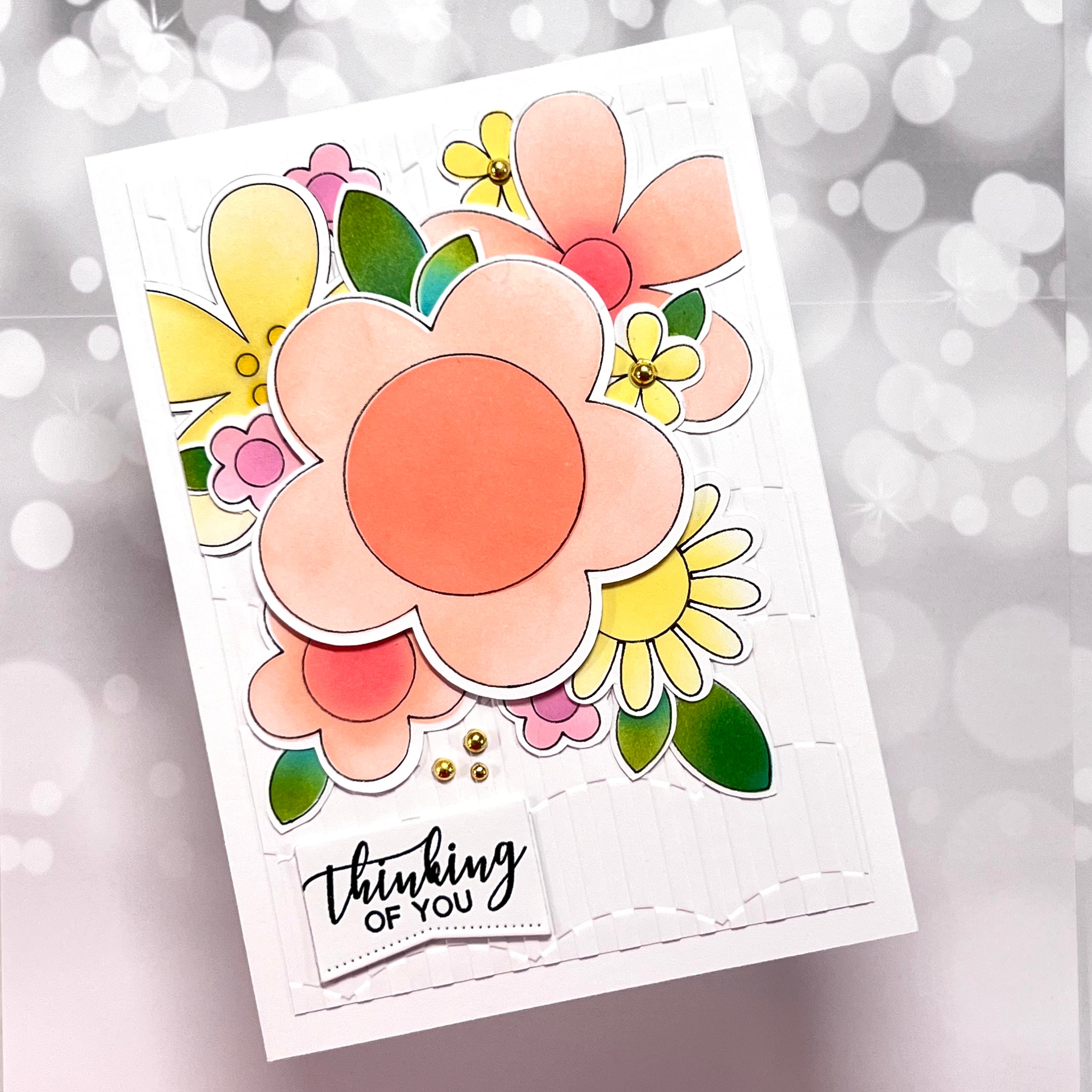 Thinking of You Card, Bright and Colorful Floral Designs, Unique and ...