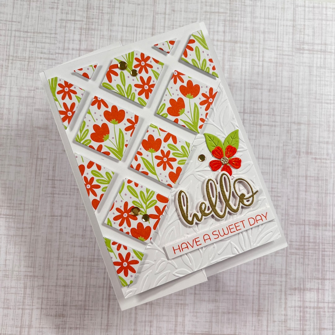 Hello Card, Thinking of You, Note Card, Z-fold Design, Handmade, Unique ...