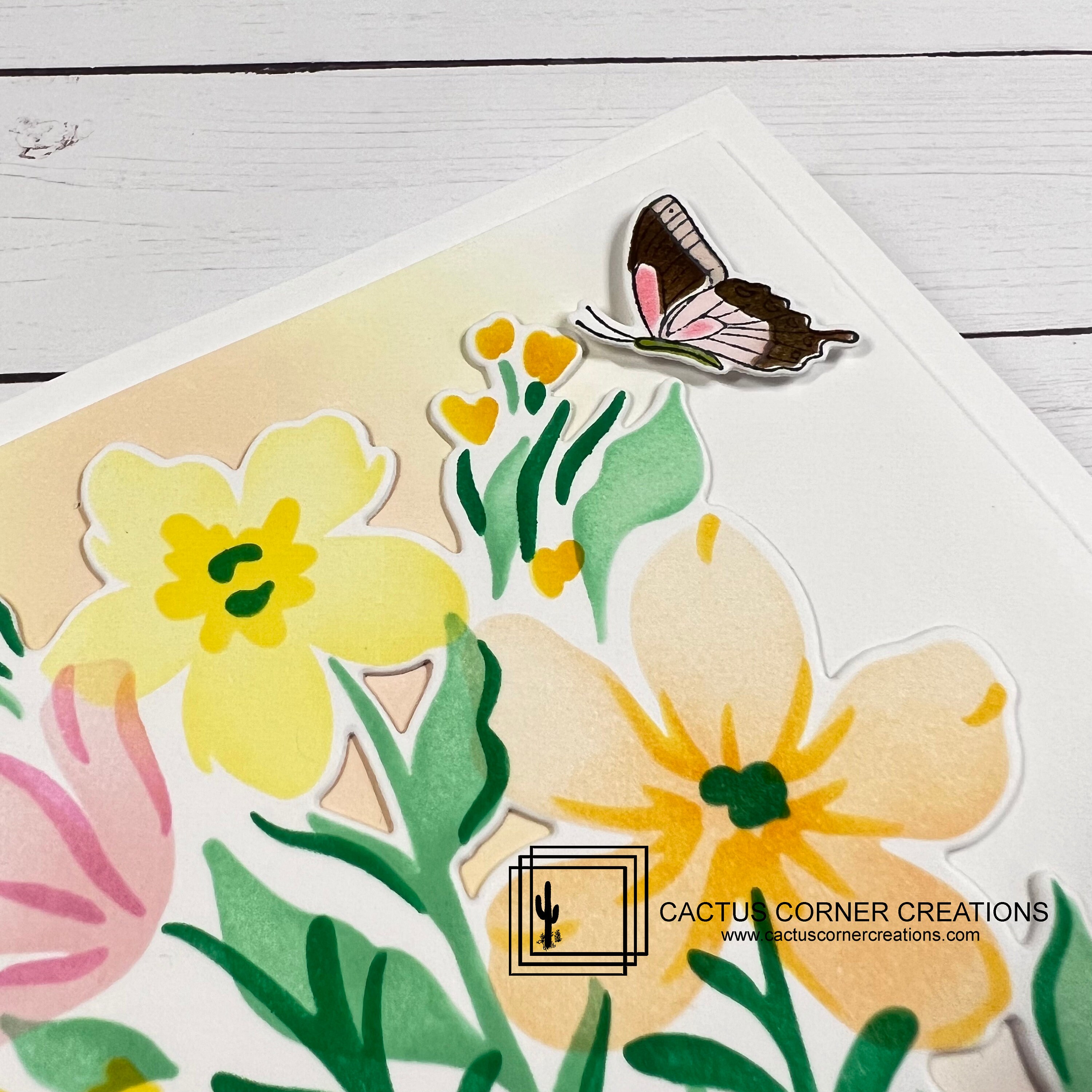 Wildflower Garden Card, All Occasion, Pretty, Florals, Butterfly, Cute ...