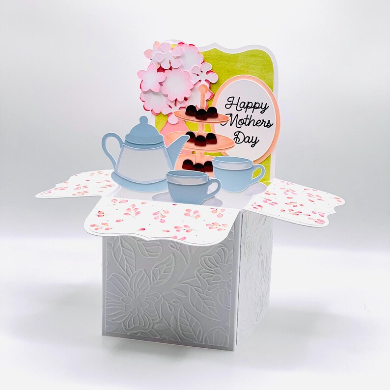 Happy Mothers Day, 3D Box Card, Mom, Time for Tea, Unique, Handmade - Etsy