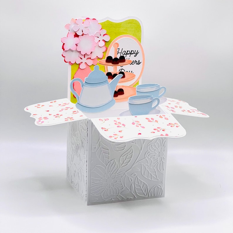 Happy Mothers Day, 3D Box Card, Mom, Time for Tea, Unique, Handmade - Etsy