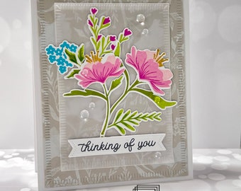 Thinking of You Card, Bright and Colorful Floral Designs, Unique and ...