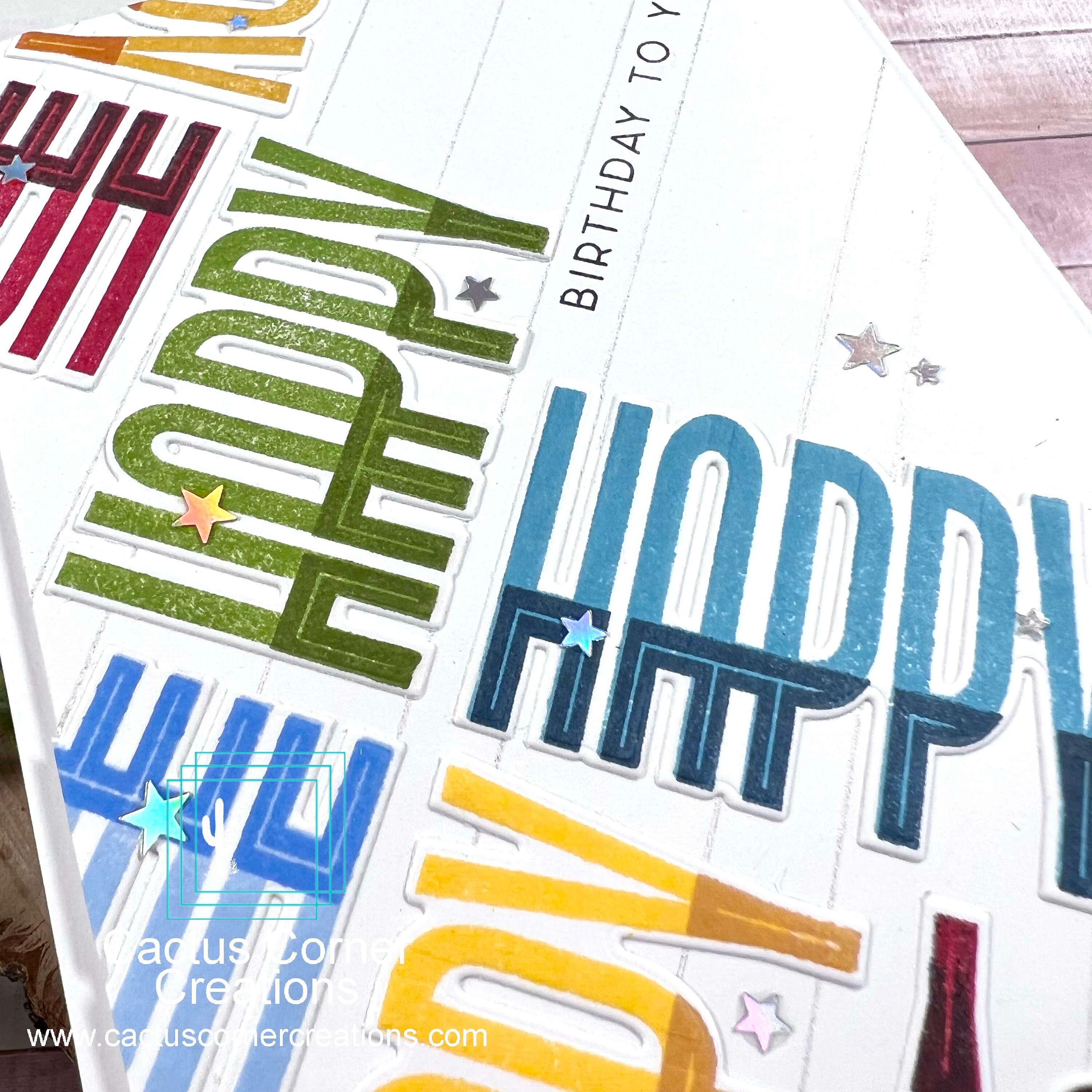 Colorful Happy Birthday Card for Him: Handmade A2 Card - Etsy