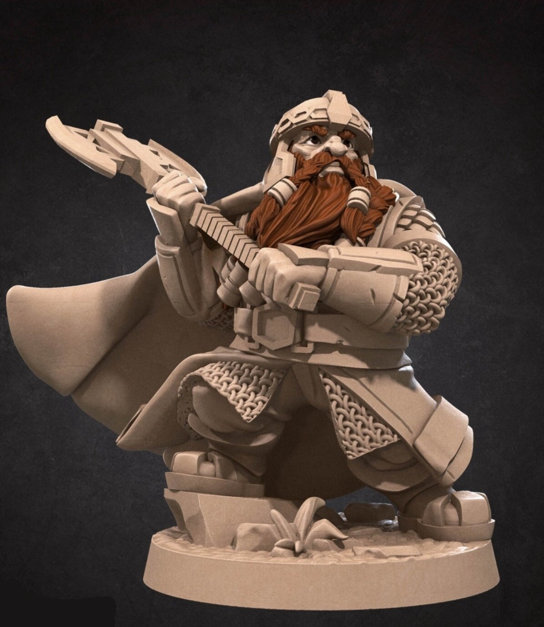 Male Dwarf Mini 3D Print 6k Resin, Dnd, D&D, TTG, RPG, Great Axe ...