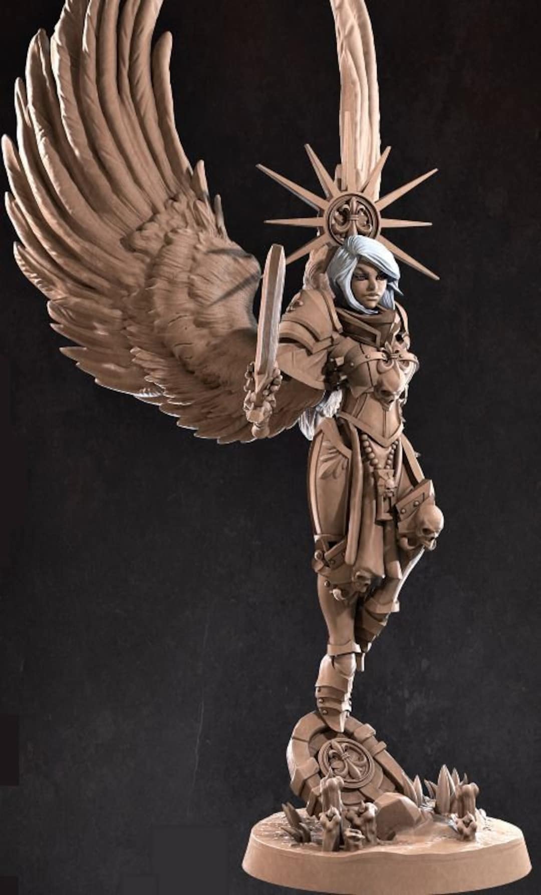 Female Aasimar Mini - 3D Print - 7k Resin, Dnd, D&D, TTG, RPG, Warrior ...