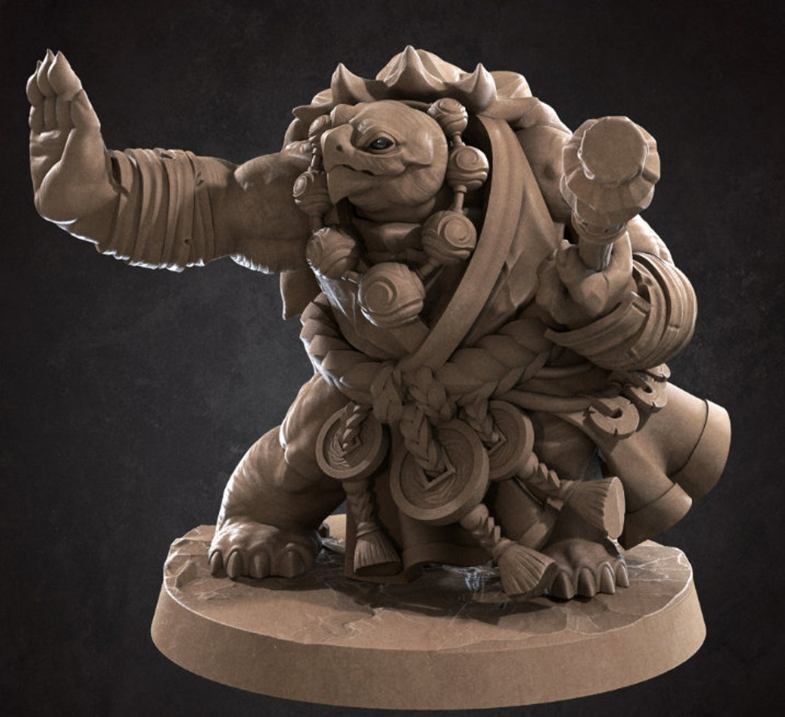 Tortle Monk Mini - 3D Print - 7k Resin, Dnd, D&D, TTG, RPG, Turtle ...