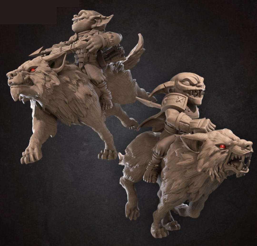Goblin Wolf Riders - 3D Print - 6k Resin - DND, D&D, TTG, RPG ...