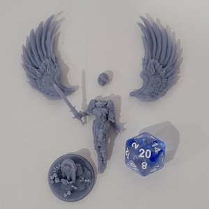 Female Aasimar Mini - 3D Print - 7k Resin, Dnd, D&D, TTG, RPG, Warrior ...