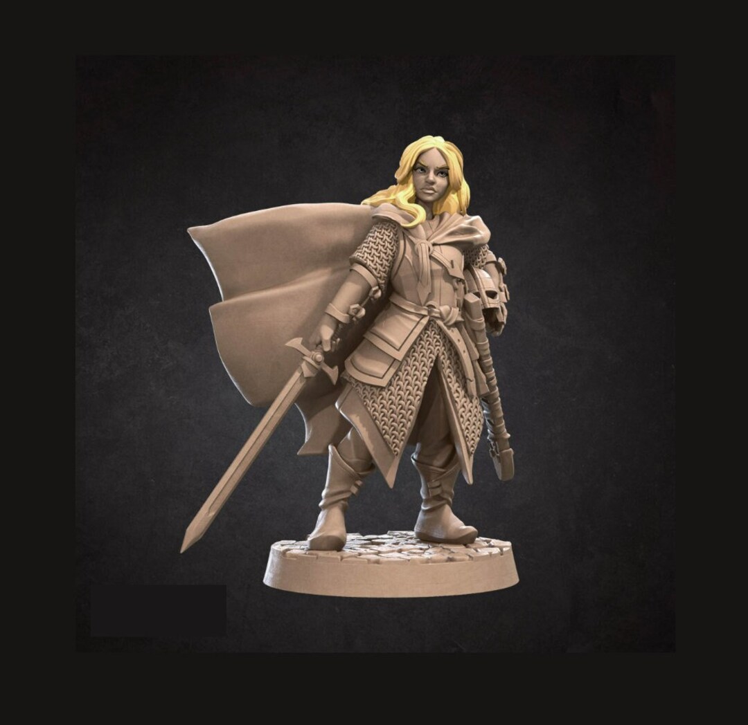 Female Fighter Mini - 3D Print - 6k Resin, Dnd, D&D, TTG, Rpg, NSFW ...