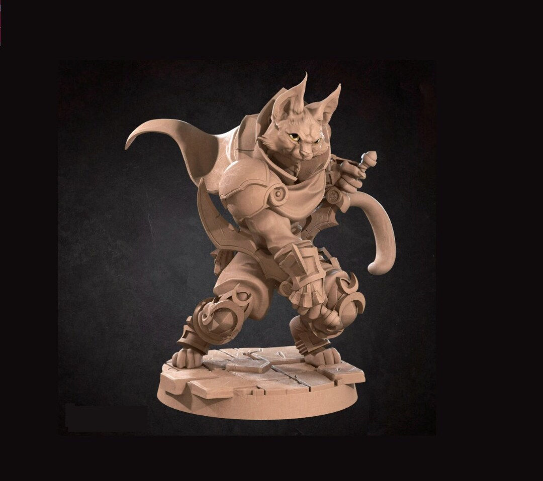 Tabaxi Rogue Mini - 3D Print - 6k Resin - D&D, Dnd, TTG, RPG ...
