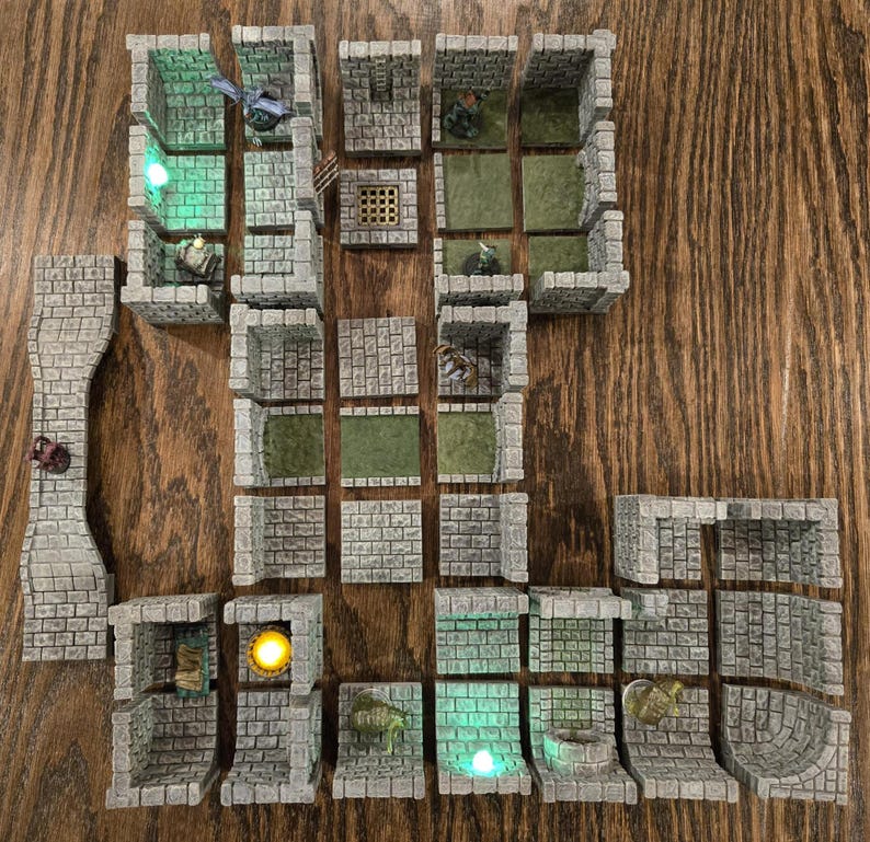 Sewer Tiles Starter Set LARGE- Magnet or Clip Together - 40 Tiles - 3D ...