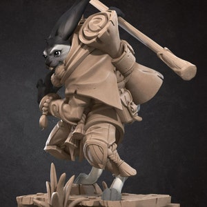 Harengon Monk Mini - 3D Print - 6k Resin, Dnd, D&D, TTG, RPG ...