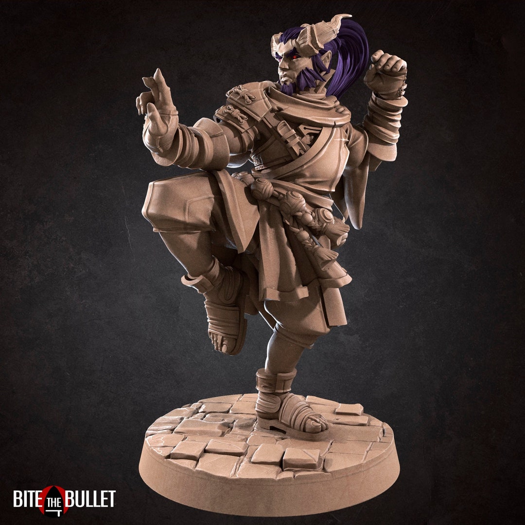 Male Tiefling Monk - 3D Print - 7k Resin - D&D, DND, TTG, RPG ...