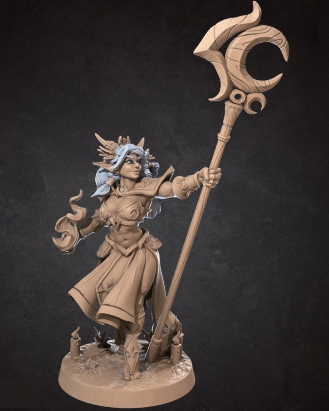 Female Elf Sorceress Mini - 3D Print - 6k Resin - D&D, Dnd, TTG, RPG ...