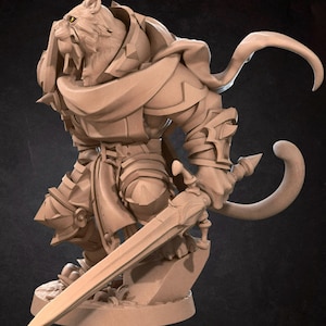 Tabaxi Paladin Mini - 3D Print - 7k Resin - D&D, Dnd, TTG, RPG ...